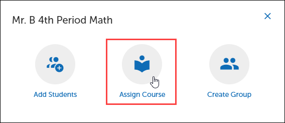 Assign a Course to a Class