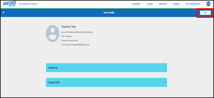Resetting a Teacher's Password as an Admin