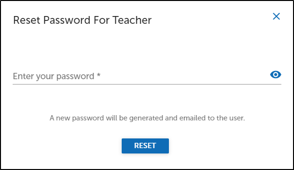 Resetting a Teacher's Password as an Admin