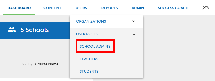 Managing School Administrator Accounts