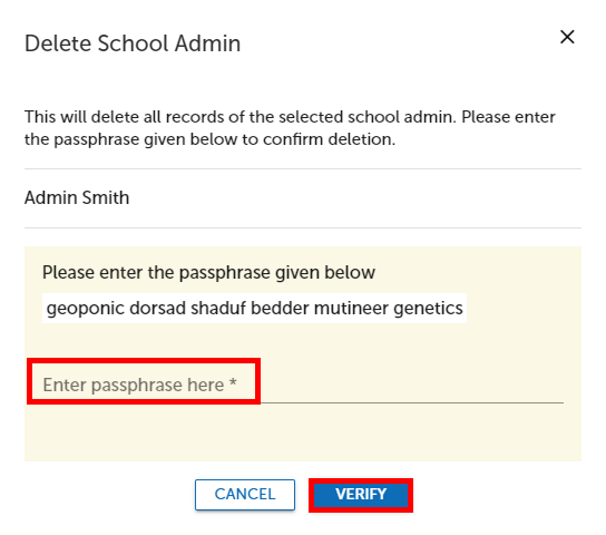 Managing School Administrator Accounts