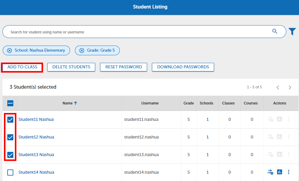 Adding and Removing Students from Classes