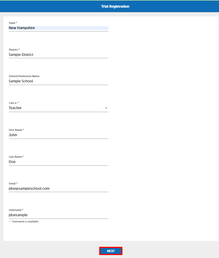 Requesting Trial Access on ThinkLink